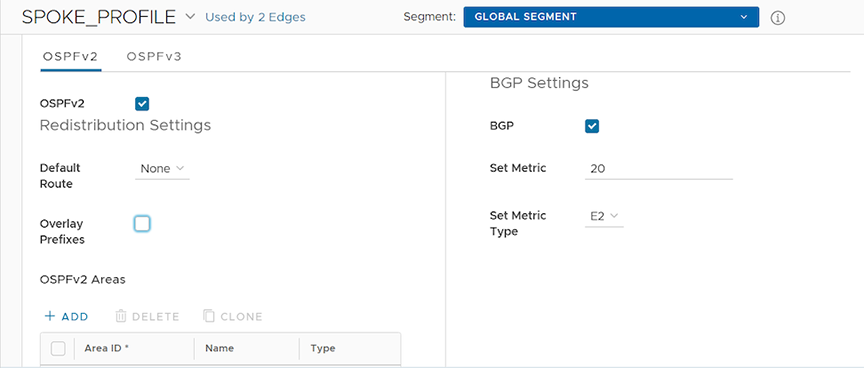 VeloCloud SD-WAN 6.4 - Administration Guide - Configuring Dynamic Routing with OSPF or BGP - Arista